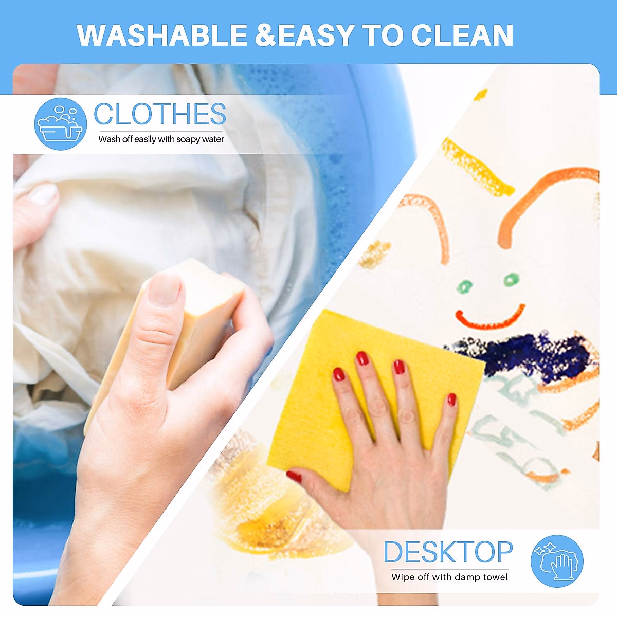 MayMoi Tempera Paint Sticks, Bright Colors Tempera Paint Sticks Quick Drying, Easy to Color and Washable Paint Crayons for Kids and Students (12 Colors)