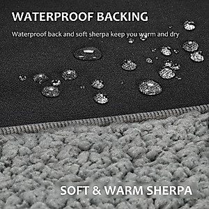 Tirrinia Outdoors Waterproof Throw Blanket, 51”x 59” Sherpa Fleece Stadium Windproof Mat for Boat, Traveling, Camping, Hiking, Football - Machine Washable