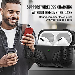 Maxjoy 2022 Airpods Pro 2nd Generation Case Cover with Lock, Military Armor AirPod Pro 2nd Generation with Keychain for Men Women Shockproof Protective Case for AirPods Pro 2 case,Black