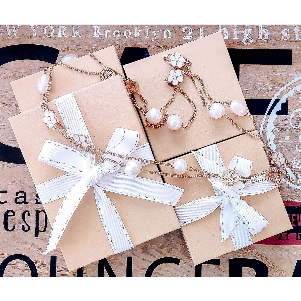 The Display Guys Pack of 25 Cotton Filled Cardboard Paper Kraft Jewelry Box Gift Case - Kraft (3.3" x 2.3" x 1.0")