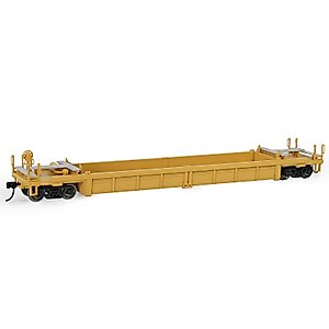 Evemodel C8749 1pc HO Scale 40ft Well Car 1:87 Concave Bottom 40' Flat Car Wagon (1pc - Yellow)
