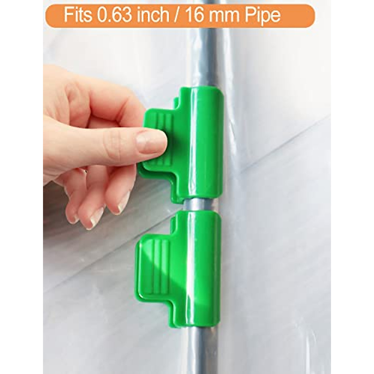 40 Pieces Greenhouse Clamps, Film Row Cover Netting Tunnel Hoop Clip, 0.63 inch Greenhouse Clips for Raised Bed Cover, Frame Shading Netting Greenhouse Accessories (40 Pieces 16mm) - by Giftape