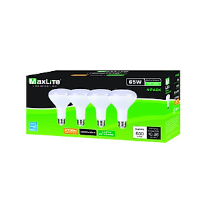 MaxLite LED BR Reflector LAMP 8W BR30 DIM 2700K 4PK - White (8BR30D27/4P/WS)