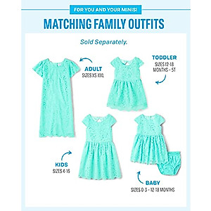 The Children's Place,Family Matching Dresses, Mommy and Me,Girls,Aqua Lace,3T