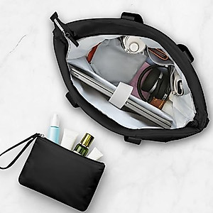 LYAUK Tote Bag for Women, Puffy Hobo Tote Bag with zipper, Shoulder Bag Crossbody Handbag, Top Handle Satchel, Black