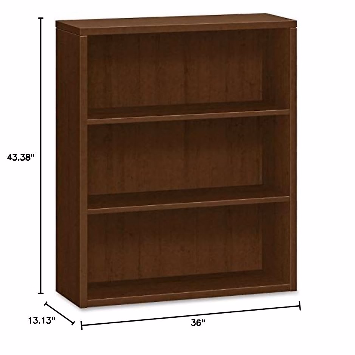 HON 10500 3-Shelf Bookcase Mocha