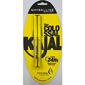 Maybeline Kajal Universal Beauty Maybeline New York Colossal Kajal Dark Black, Waterproof Kajal, 24Hrs Stay Kajal 0.35G (Pack Of 2)