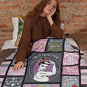 Teacher Gifts Blankets - Teacher Gifts for Women - Teacher Appreciation Gifts - Best Teacher Gift from Student - Teacher birthday Retirement gifts - Teachers Day Back to School Blanket 60"X 50"