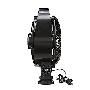 Caframo Bora. 12V Marine Fan. Direct Wire, Low Draw, 5000 Hour Motor Life. Black, 6.5” x 3.0” x 9.5”