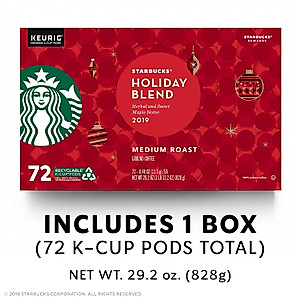 Starbucks Coffee Holiday Blend K Cup Pods, 29.2 Oz, 72 Count