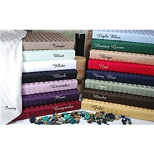 Vanessa Collection SOHO Egyptian Cotton 800 Thread Count Sateen Stripe 3 -Pc Duvet Cover Set Gold Calking.