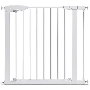Munchkin® Easy Close Pressure Mounted Baby Gate for Stairs, Hallways and Doors, Walk Through with Door, Metal, White, 35x29.5 Inch (Pack of 1)
