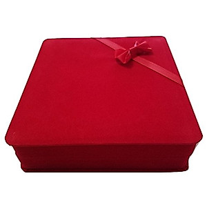 JM Future Velvet Set Gift Box for Jewelry, Necklace/Earring/Bracelet, X-Large, Red