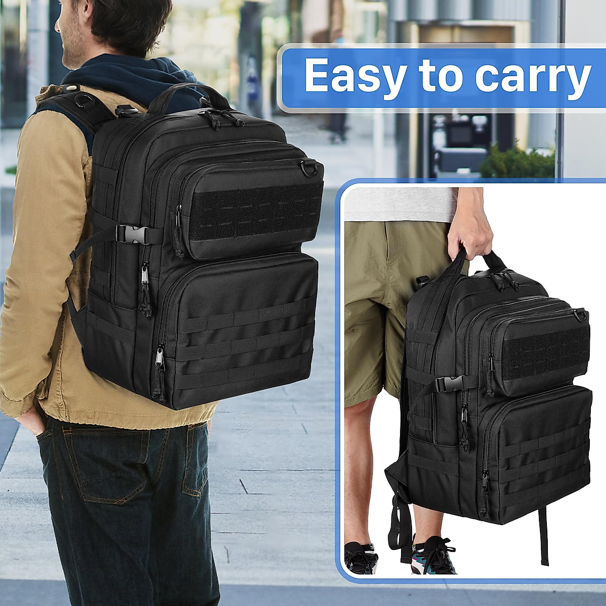 PGmoon Tactical Game Backpack Compatible with PS5/PS5 Slim/PS5 Pro/PS4 Console, Travel Carrying Case Storage Bag for 15.6" Laptop, Portable Monitor, Controller and Other Gaming Accessories