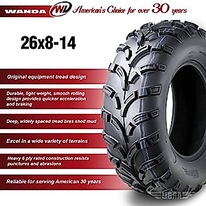Set of 2 WANDA ATV/UTV Tires 26x8-14 /6PR P373-10205 …