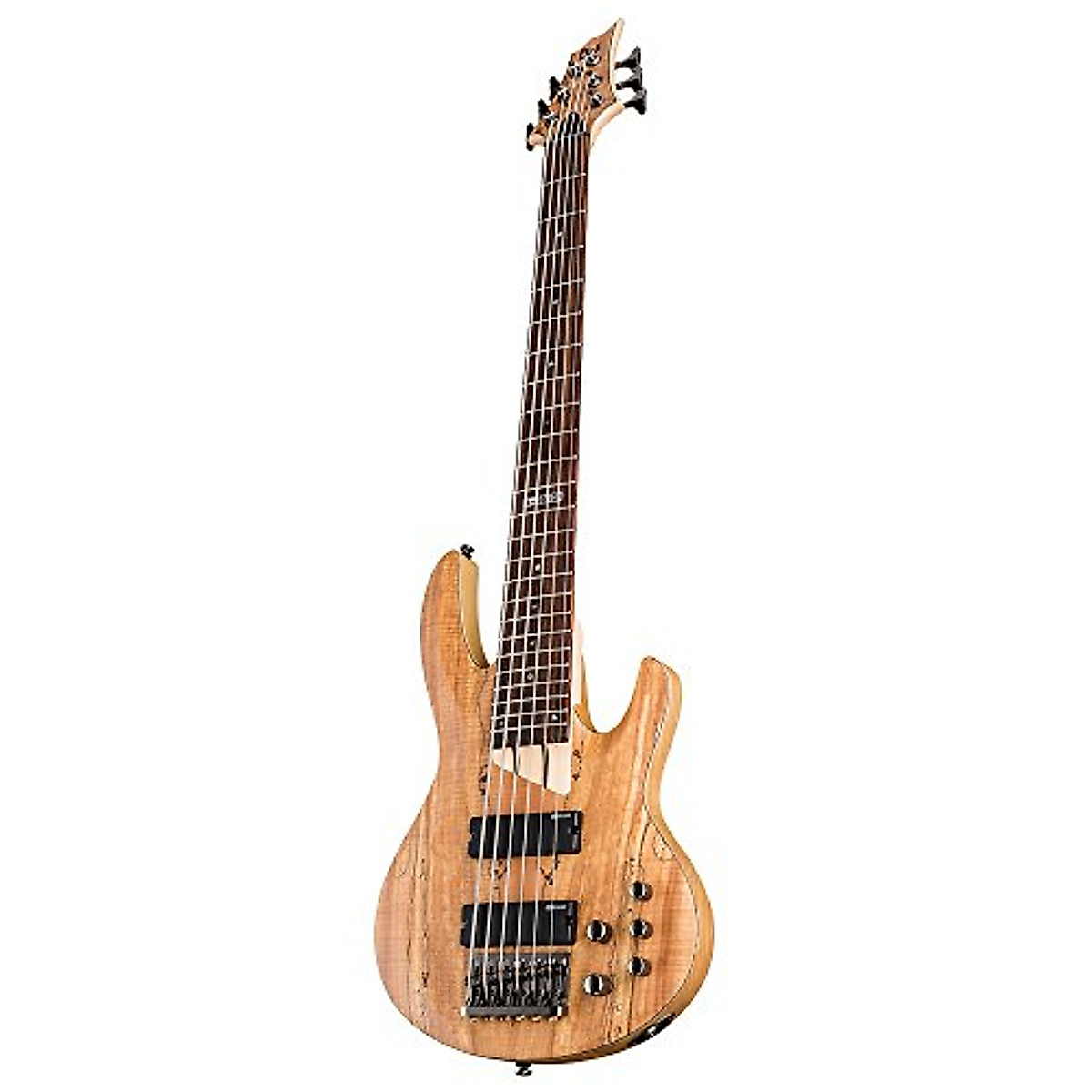 ESP LTD B-206SM Spalted Maple 6-String Bass Guitar, Natural Satin