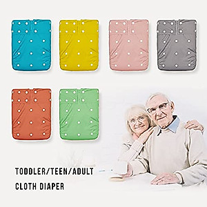 Kawaii Adult Reusable Cloth Diaper, Large Adult Nappy with 1 Super Absorbent Diaper Insert, Waterproof Adjustable Incontinence Leakproof Protective Underwear - Peaches