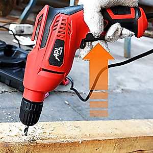 APLMAN Power Electric Drill,Variable Speed Drill with 6 Pcs Drill Bit and 6 Pcs Screwdriver,6 Foot Gord,Reversable Wired,Carrying Case & Accessories