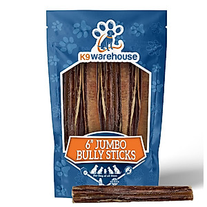 K9warehouse Super Thick Bully Sticks for Dogs - Thick - 6 inch (3 Count)