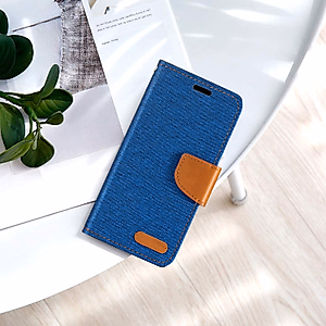 Shantime for Doogee V20 Pro Case, Oxford Leather Wallet Case with Soft TPU Back Cover Magnet Flip Case for Doogee V20 Pro (6.43”) Blue