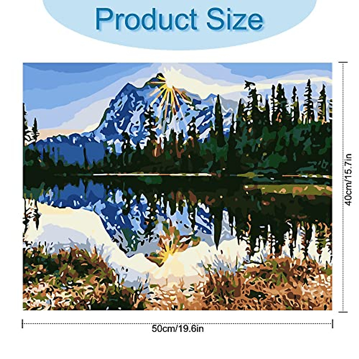 Qoosea 4 Pack Paint by Numbers for Adults Landscape DIY Art Craft for Beginner Acrylic Painting On Canvas by Number for Home Wall Decor 12X16inch