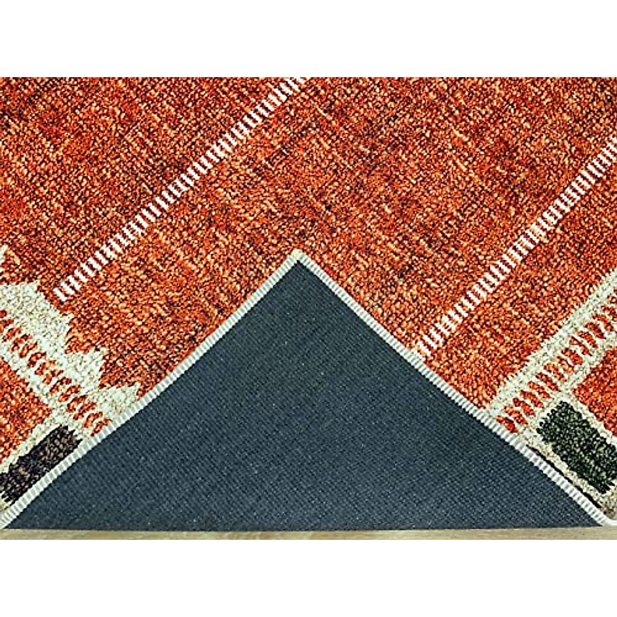 AK RUGS Contemporary Printed Area Rug Gloria Collection Living Room Kitchen Hallway Rug (Orange, 6' x 9')