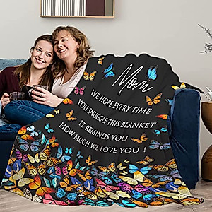 Gifts for Mom Blanket, Mom Gifts, Birthday Gifts for Mom, Mom Birthday Gifts, Mother's Day Mom Gifts from Daughters Son Soft Flannel Throw Blanket 60" x 50"