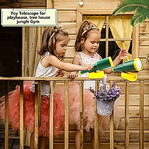 Haconba 2 Pack Swingset Telescope Toy Playground Pirate Telescope Plastic Playset Telescope for Outdoor Playhouse Treehouse Jungle Gym Accessories (Green)