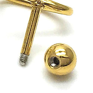 Stainless Steel Pair Womens Tiny Gold Color Flat Heart Stud Earrings with Black Enamel, Screw Back