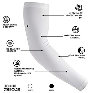 EGOFLEX Arm Sleeves for Men and Women Compression UV Sun Protection Tattoo Cover Up Baseball Basketball Football Golf Running