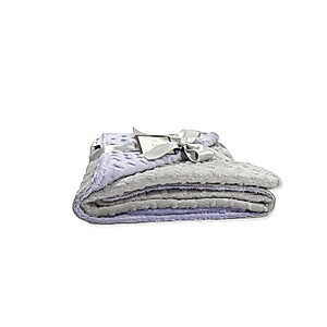MEG ORIGINAL Lavender & Gray Minky Dot Baby Girl Blanket