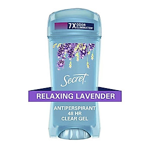 Secret Antiperspirant and Deodorant for Women 48 Hr Odor Protection Clear Gel Lavender Scent, 2.6 Oz (Pack of 6)