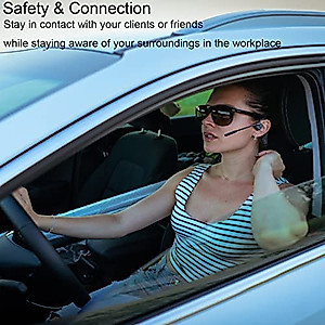 YouthWhisper Bone Conduction Headphones - Open-Ear Stereo Bluetooth Headset with Noise-Canceling Boom Microphone - Wireless Earphones - Bone Conducting Headphones with Mic