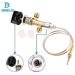 DRELD Low Pressure LPG Propane Gas Fireplace Fire Pit Flame Failure Safety Control Valve Kit, Propane Fire with 3/8" Flare Inlet & Outlet, Fits for Gas Grill, Heater, Fire Pit