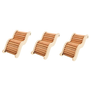 balacoo 3pcs Hamster Climbing Ladder Critter Cage Rabbit Toys for Bunnies Cage Rat Toys Ladder Toy for Chinchilla Hamster Dodging Chinchilla Training Ladder Chinchilla Ladder Wooden