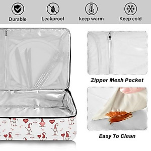 Kcldeci Insulated Thermal Food Carrier Insulated Casserole Carrier for Hot or Cold Food,Loving Hearts with Cute Gnome Insulated Tote Bag for Potluck Cookouts Parties Picnic,Lasagna Lugger