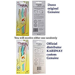 Dorco Tinkle Eyebrow Razor, Hair Trimmer Shaper Shaver and Tough Up Tool, Facial Razor with Safety Cover, 12 Razors | Dermaplaning Razor Tools | Skincare Party Favors