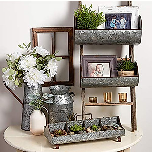 DII Galvanized Metal Decor, Rustic Farmhouse, Mounted Wall Shelves, Silver, 2 Piece