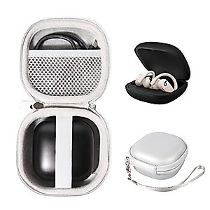 WGear Customized Travel Case for Beats Powerbeats Pro - Totally Wireless Earphones, Mesh Cable Pocket, Elastic Secure Strap, Elite Wrist Strap (Smoke White)