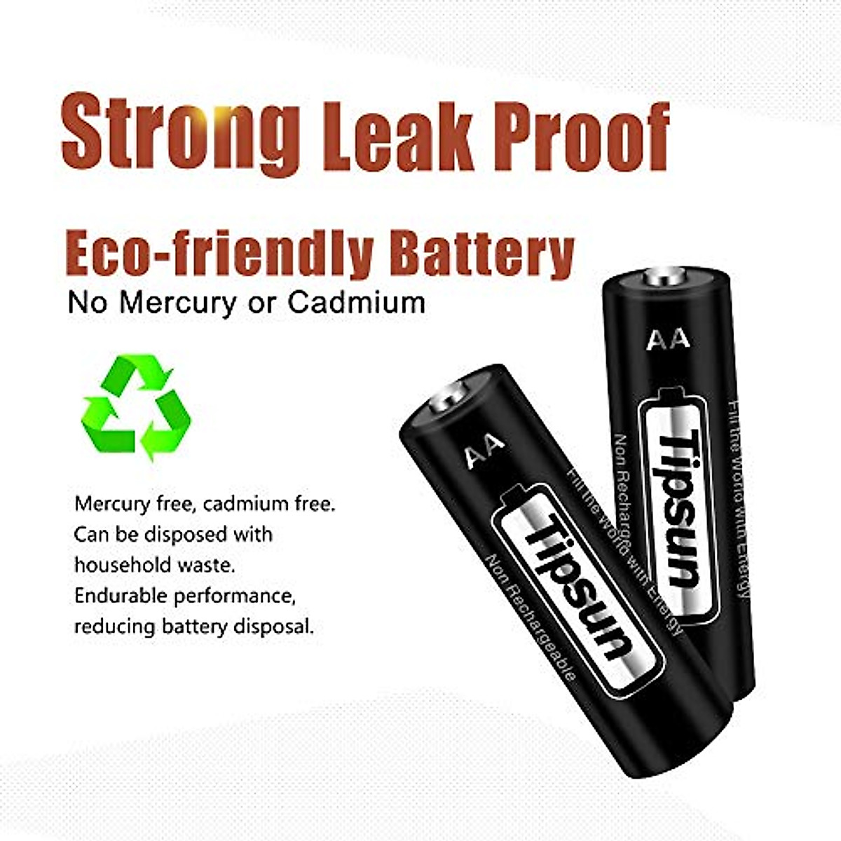 Tipsun AA Lithium Batteries, Longer Lasting Energy Double A Battery, 2900mAh Lithium Cells 24 Pack