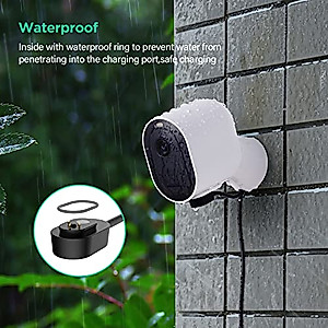 OLAIKE (2 Pack 26ft/8m Indoor Outdoor Weatherproof Magnetic Charging Cable for Arlo Pro 3/Pro 4/Ultra/Ultra 2,with Power Adapter Continuously Charging,NOT Compatible with Arlo Pro 3 Floodlight,Black