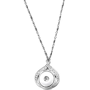 Hidden Hollow Beads Snap Interchangeable Women's Fashion Jewelry Necklace, 18" or 24" long, Fancy STRONG Stainless Steel Chain. Comes in a gift box. (24 Inch Chain, Swirls)