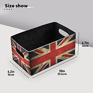 Shelf Basket Storage Toy Baskets Lovely British Flag Union Jack Foldable Storage Box for Cosmetic Organizing Decorative Baskets for Shelves,Office,Table,Home