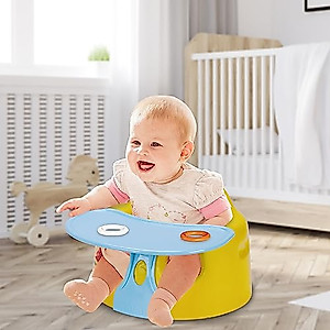 Gnegni Seat Tray Attachment Accessory Compatible with Bumbo Floor Seat, Smooth Tray Surface Easily Attaches to Baby Bumbo Seat Lite for Baby Feeding and Playing, Easy to Clean & Install-Blue