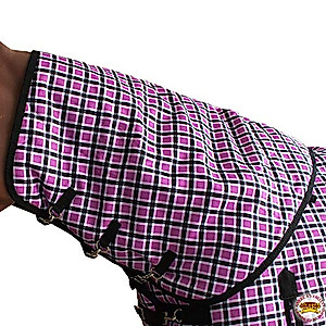 HILASON MED 1200D Winter Waterproof Poly Turnout Horse Hood Neck Cover Plaid | Horse Blanket | Horse Blankets for Winter Waterproof | Horse Turnout Blanket | Horse Turnout