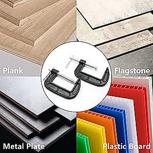 Jersvimc 2Pcs 3 Inch Malleable Iron C-Clamp Set, Small G Clamp Wood C Clamps Woodworking Sets Sliding Bar Clamp Jaw Clamps for Wood Building Industrial