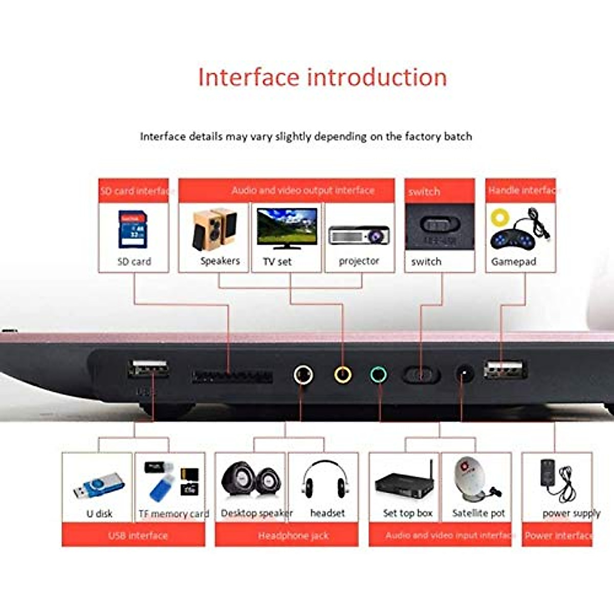 Chang 22 Inch Portable DVD Player,with 18" Swivel Ultra-Thin High-Definition Display Screen Remote Control and Travel Bag Included,Pink