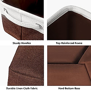 Small Storage Baskets, 6-Pack Small Fabric Bins,Empty Gift Baskets with Rope Handles, Collapsible Decorative Baskets for Shelves, Closets, Laundry, Nursery