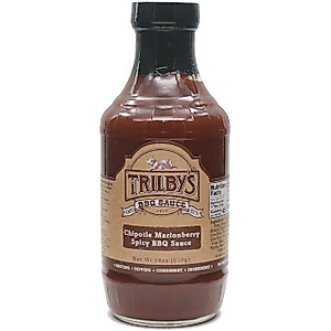 Trilby's NWest Best, Chipotle Marionberry Spicy BBQ Sauce "A Lotta Flavor, Just A Little Bitta Burn", Barbeque Sauces and Marinades, 18 oz (Pack of 2) + Includes-Free Rhino's Ground White Pepper.035oz