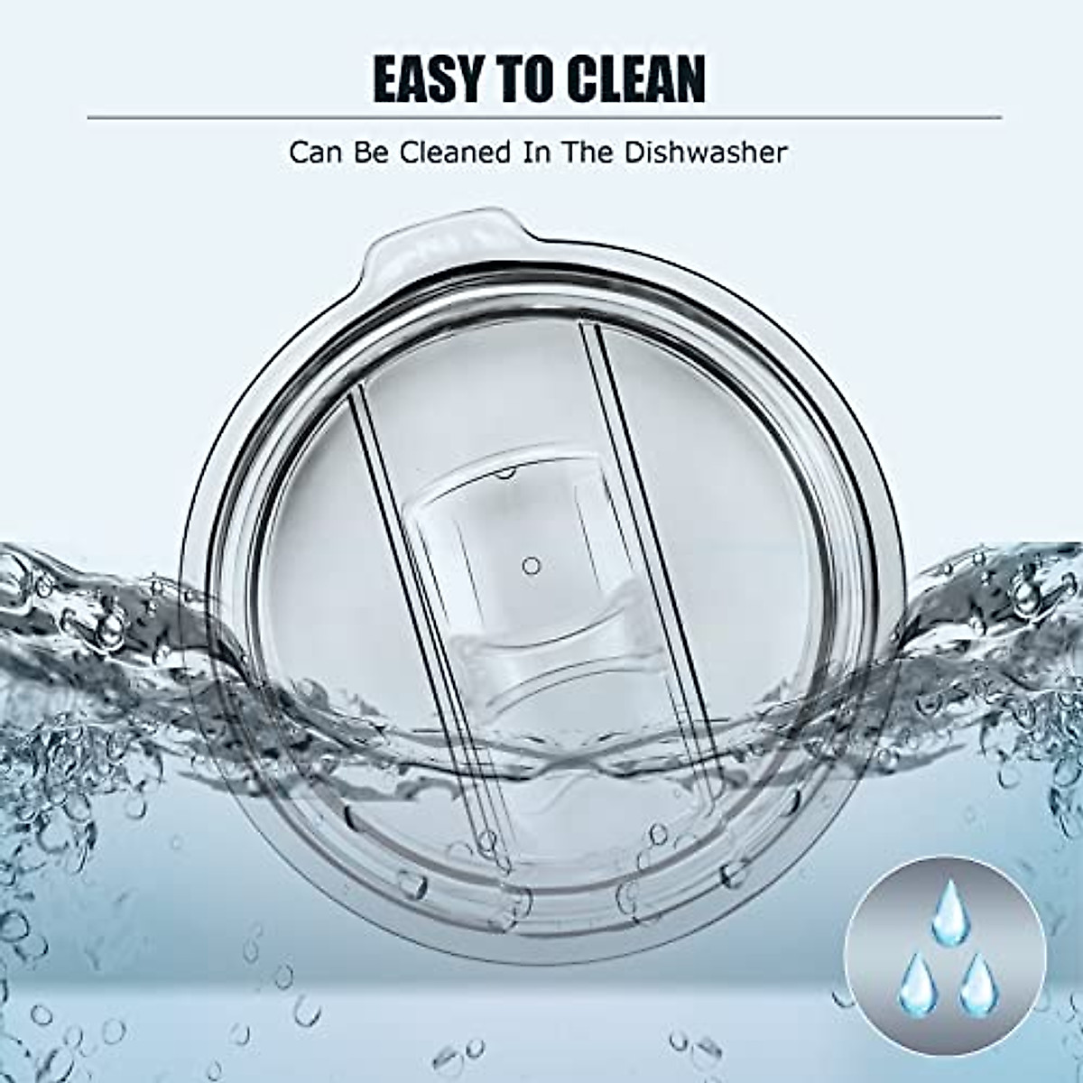 Tumbler Lids Spillproof for 20oz 30oz Yeti and More Cooler Cup, Splash Resistant Lids for Tumbler/For Yeti/Ozark Trails and More, Splash Proof Open - Close Slide Lid, Straw Friendly (20 oz)